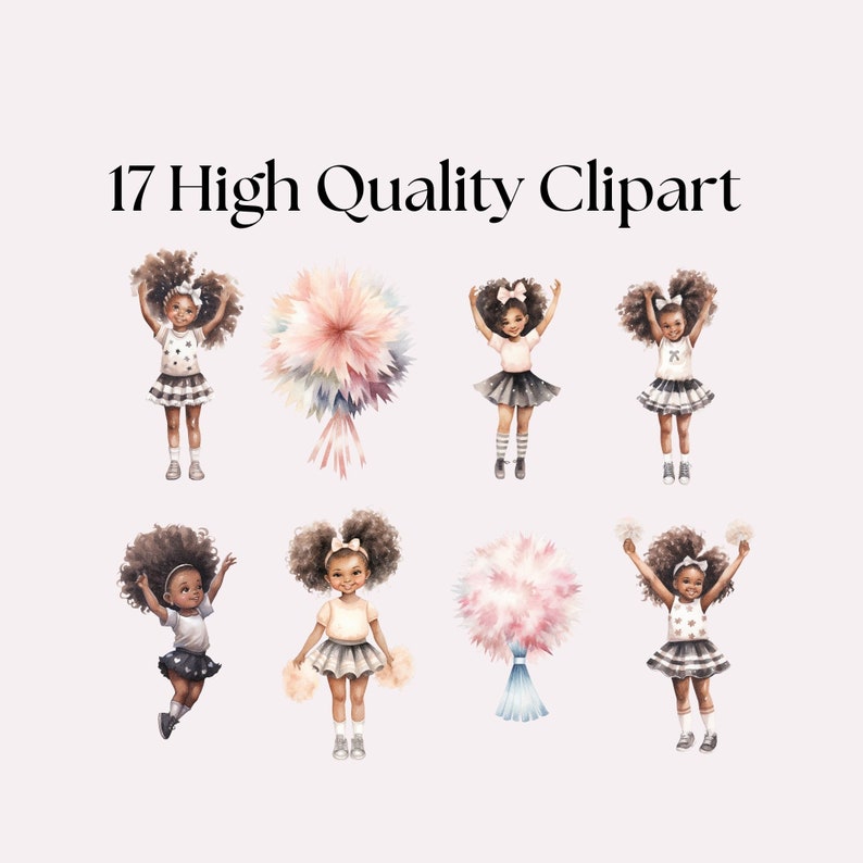 Black Girl Cheerleader Clipart | African American Cheerleaders | Girl ...