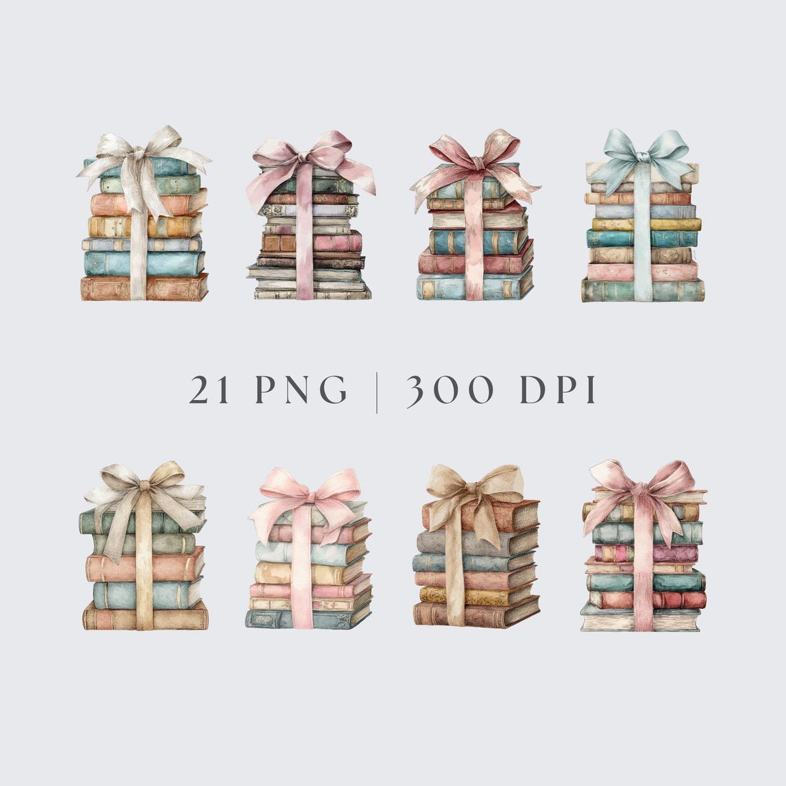 Stack of Books With Bow PNG, Girly Book Lover Clipart, Cute Books PNG ...