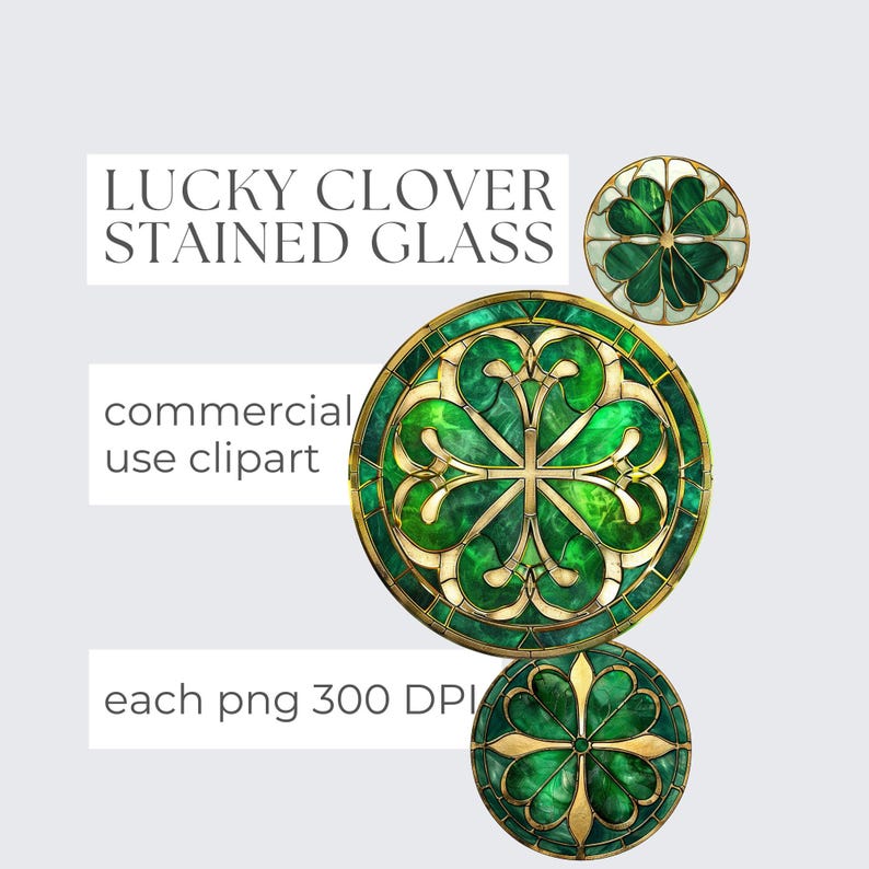 Shamrock PNG Stained Glass Pattern, Digital Download, DIY Suncatcher ...