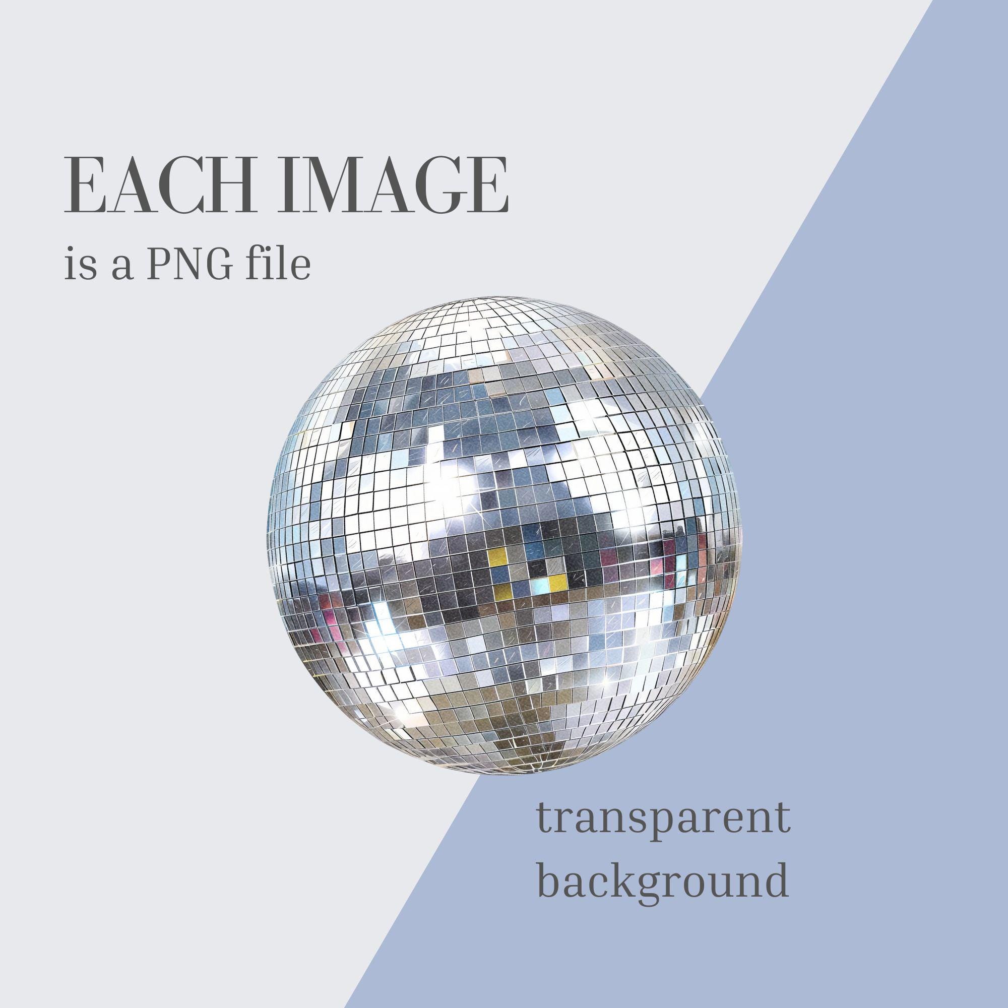 Watercolor Disco Ball Clipart, Silver, Retro, Party and New Year ...