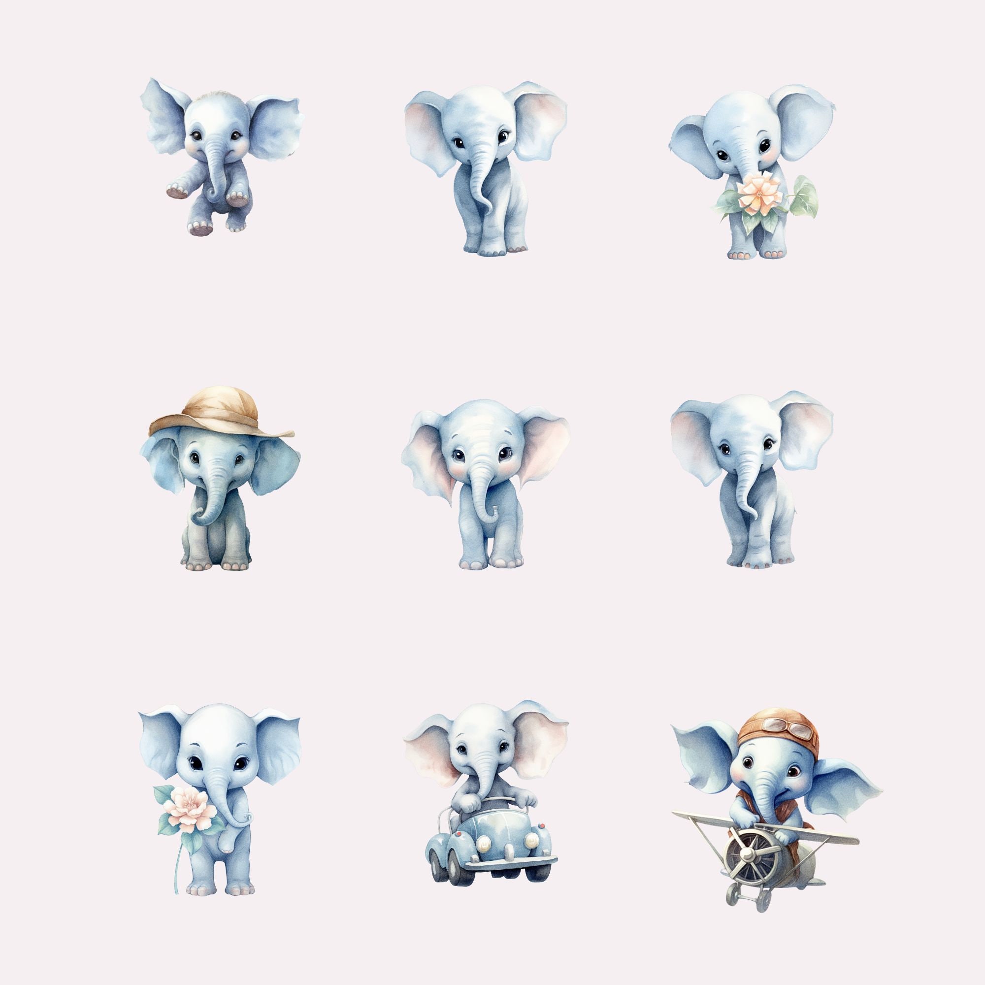 Baby Boy Elephant Clipart Baby Elephant Clipart Blue Baby Shower ...