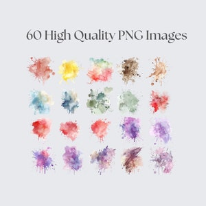 Pastel Watercolor Alcohol Ink Splash Clipart, Neutral Watercolor Splash ...