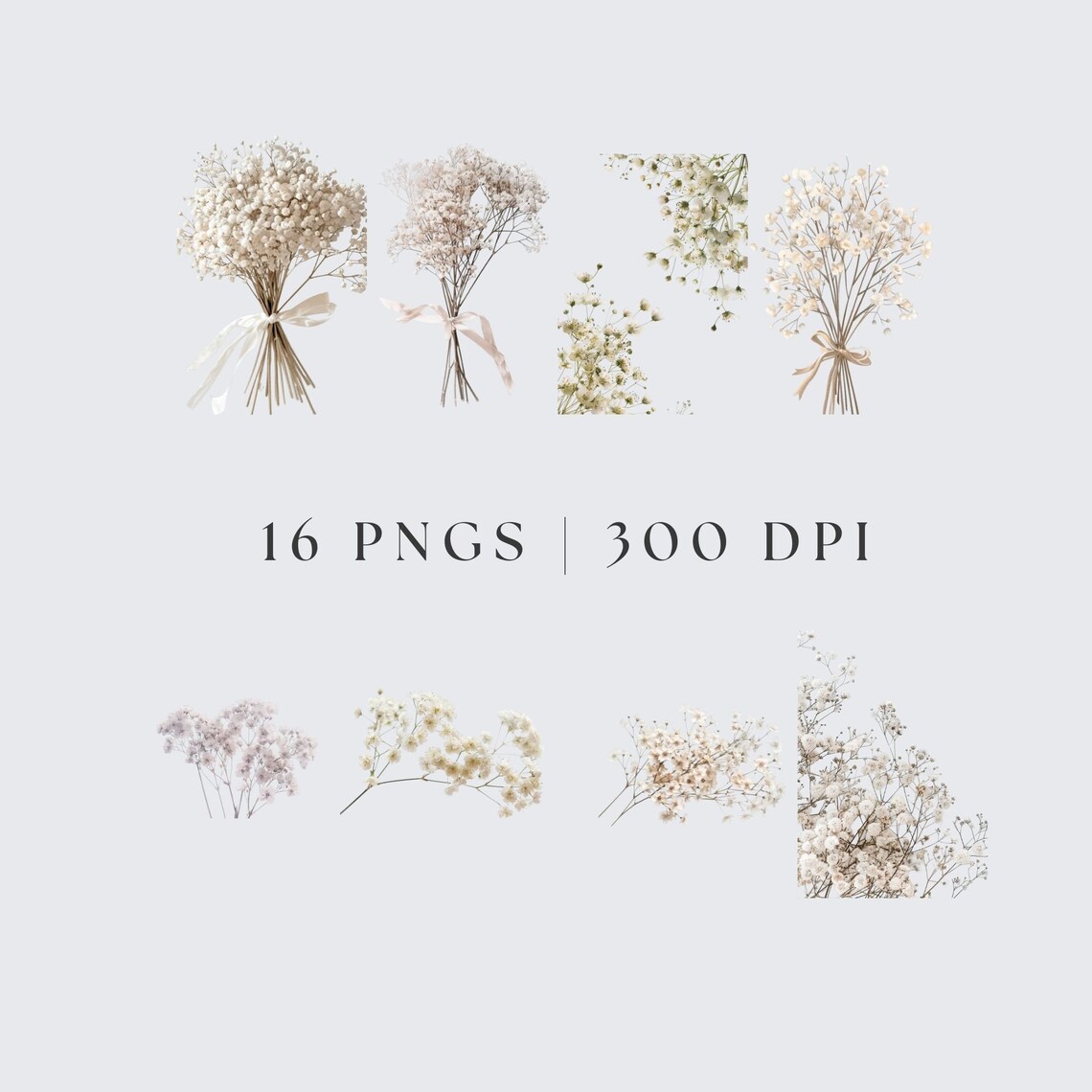 Baby Breath Clipart, Baby Breath Floral Clipart, Wedding Invitation ...