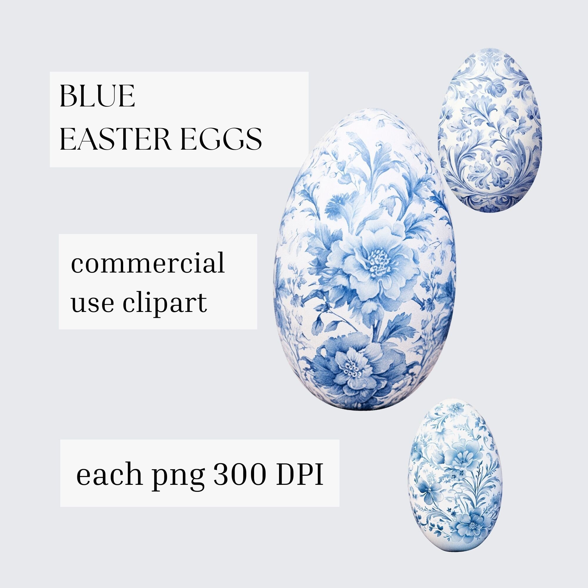 Blue Easter Egg Clipart, Toile Clipart, Pastel Easter Eggs Clipart ...