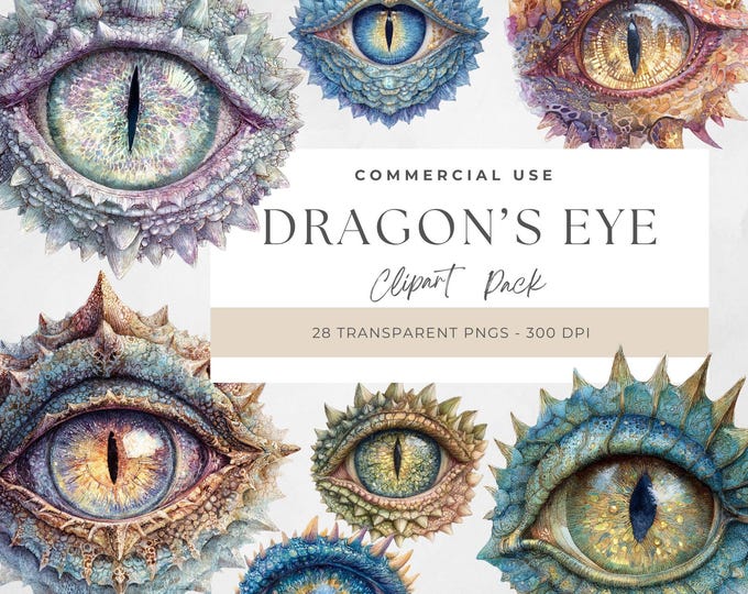 Dragon Eye Clipart Fantasy Dragon PNG Bundle Closeup Eye Graphics PNG ...
