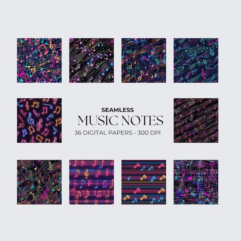 Music Notes Background, Music Notation Neon Clipart PNG, Colored Music ...