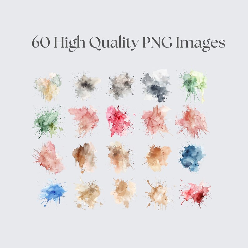 Neutral Watercolor Splatter Clipart, Abstract Background, Digital ...