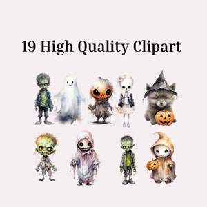 Halloween Monsters Watercolor Clipart | Instant Digital Download | Png ...