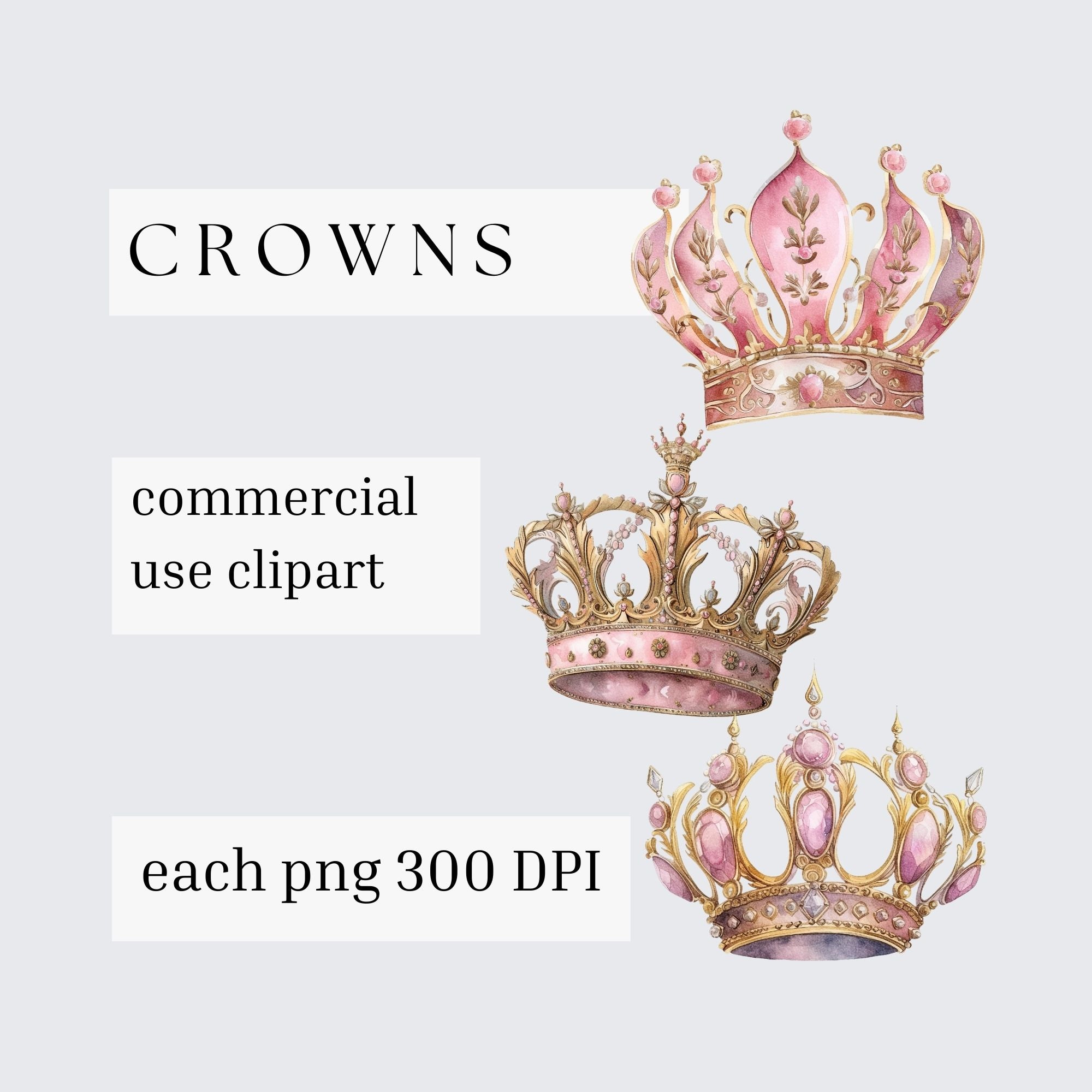 Gold Crown Clipart, Rose Gold Crown Clipart, Fantasy Cliparts, Crown ...