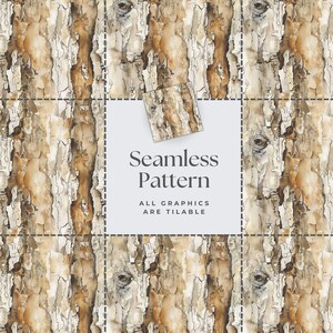 Seamless Tree Bark Digital Paper: Rustic Scrapbook Textures (JPG ...