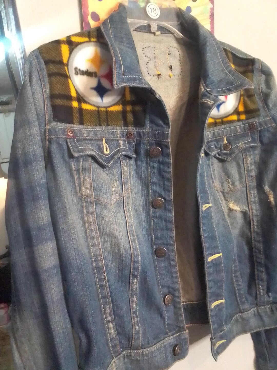 Pittsburgh Steelers Denim Jacket - Etsy