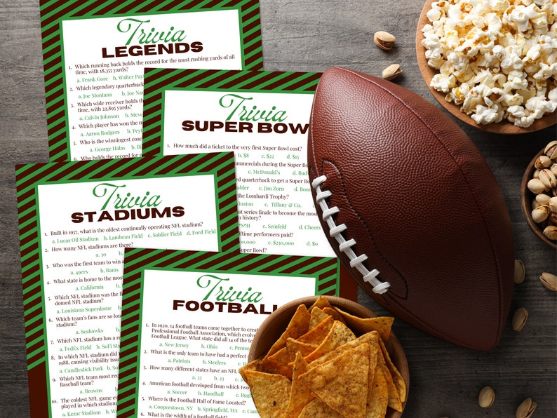 NFL Printable Party Games Bundle, Football Trivia, NFL Team Word Search ...