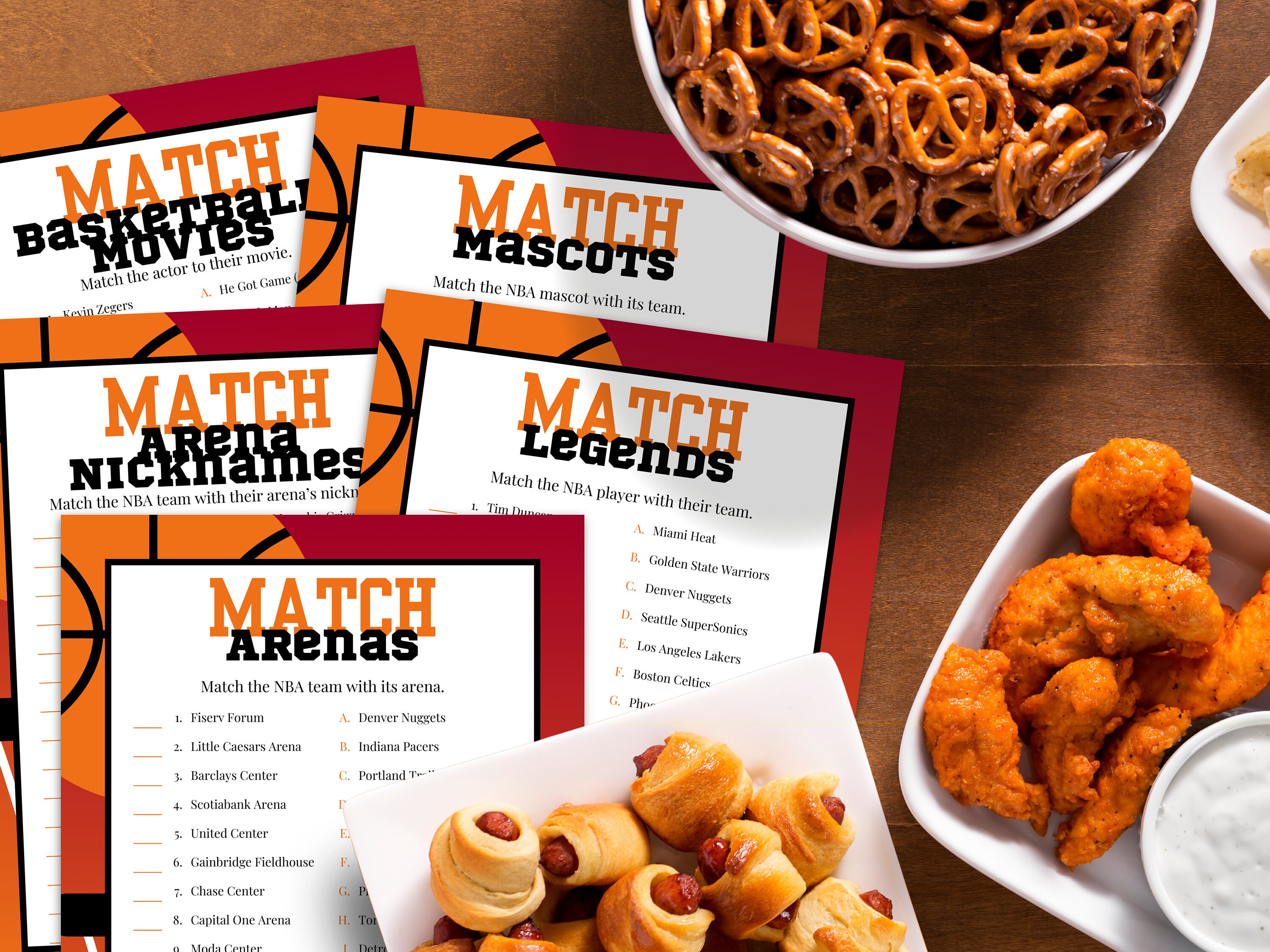 NBA Printable Party Games Bundle, Basketball Trivia, NBA Team Word ...