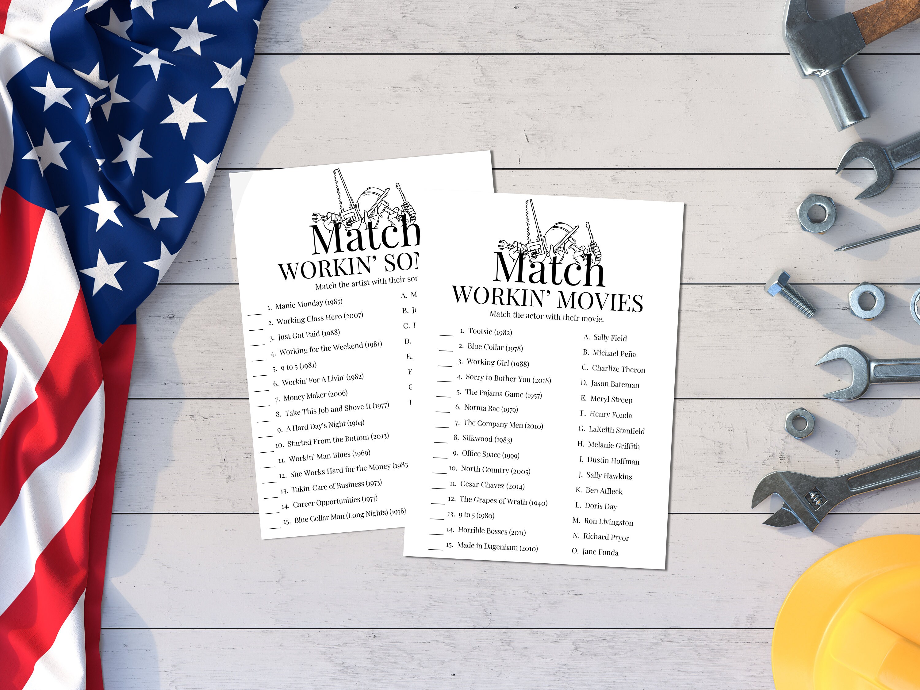 Labor Day Printable Party Games Bundle, Trivia, Matching Games, Emoji ...