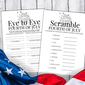 4th of July Printable Party Games Bundle, Fourth of July Trivia, Match ...