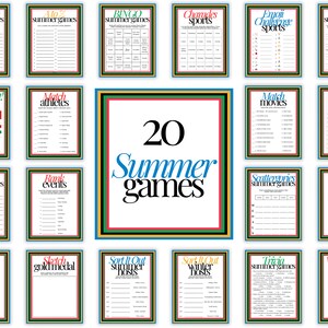 Summer Games Printable Party Games Bundle, Summer Games Trivia, Sports ...