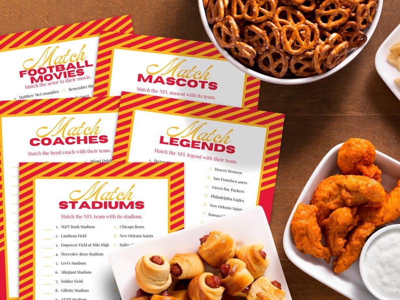 Chiefs Printable Party Games Bundle, Football Trivia, NFL Team Word ...