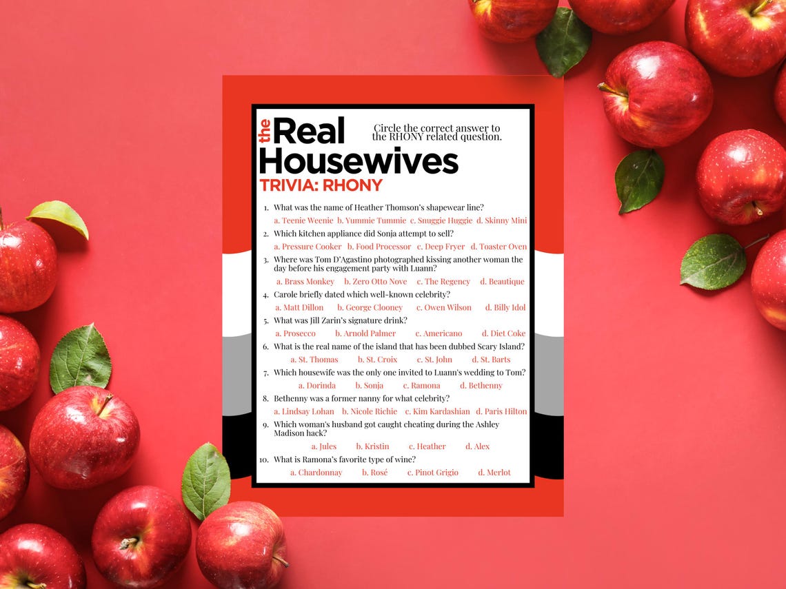 The Real Housewives of New York Printable Party Games Bundle, RHONY ...