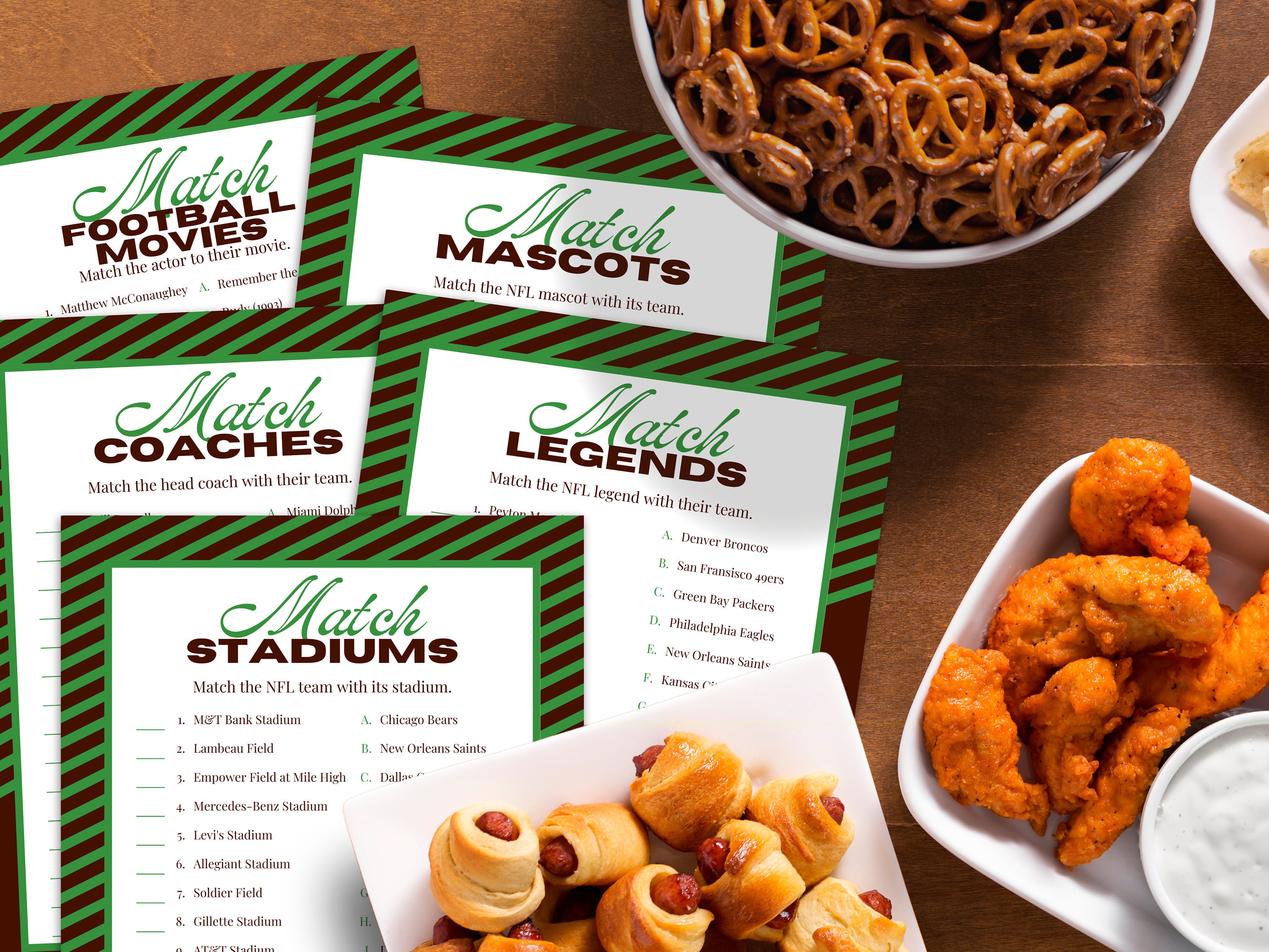 NFL Printable Party Games Bundle, Football Trivia, NFL Team Word Search ...