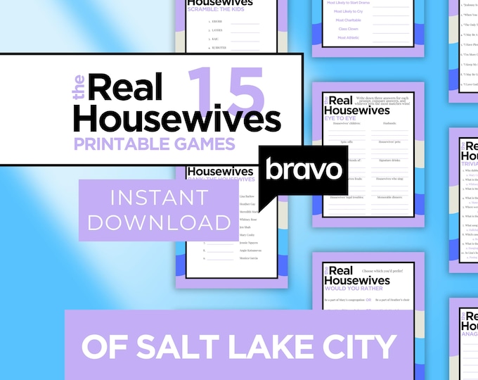 The Real Housewives of Salt Lake City Printable Party Games Bundle ...
