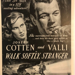 Walk Softly Stranger Movie Ad: 1950s Mid-century Decor - Etsy