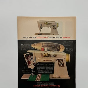 Singer Sewing Machine Advertisement Home Decor Original Advertisement ...