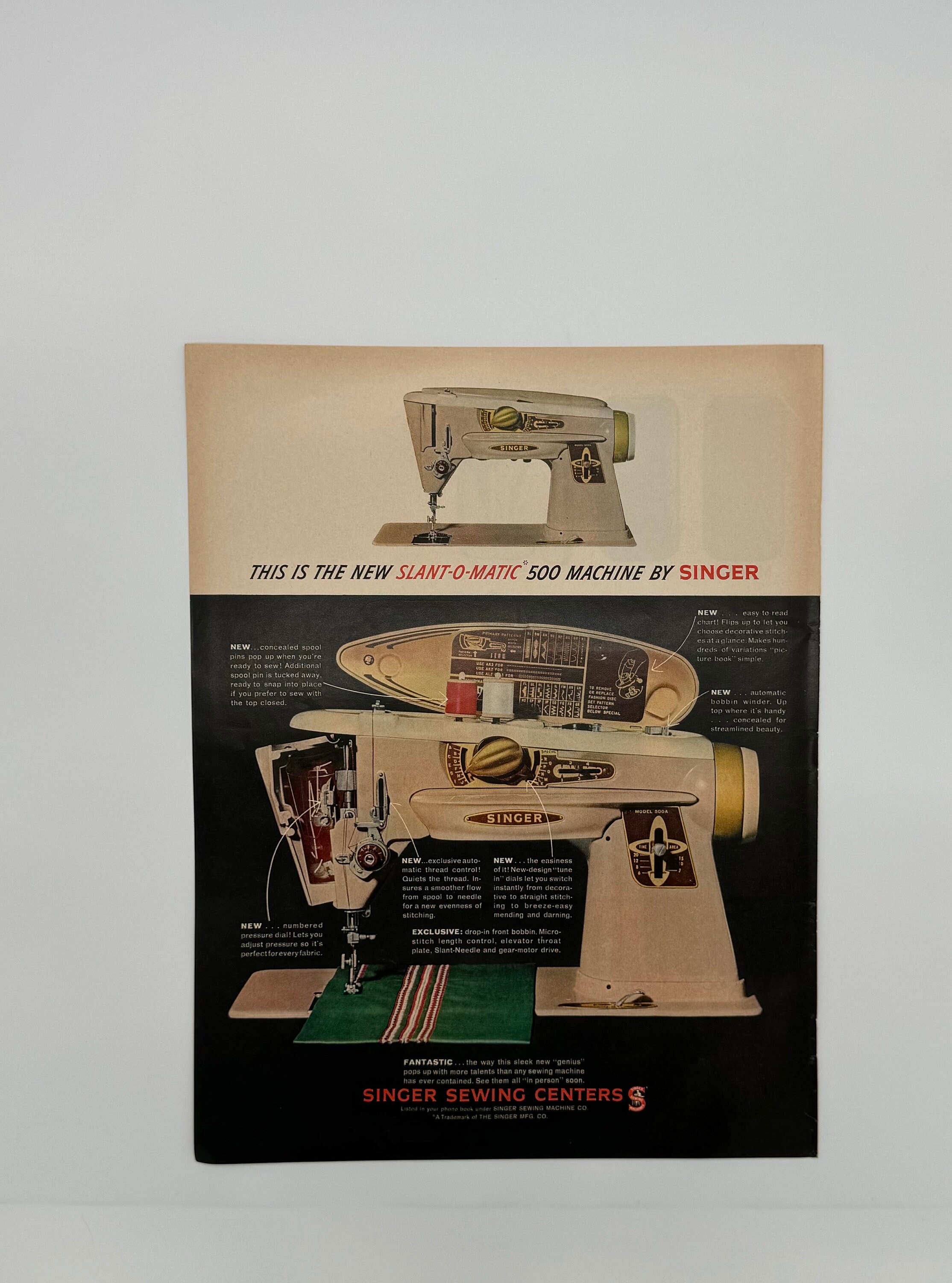 Singer Sewing Machine Advertisement Home Decor Original Advertisement ...