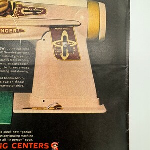 Singer Sewing Machine Advertisement Home Decor Original Advertisement ...