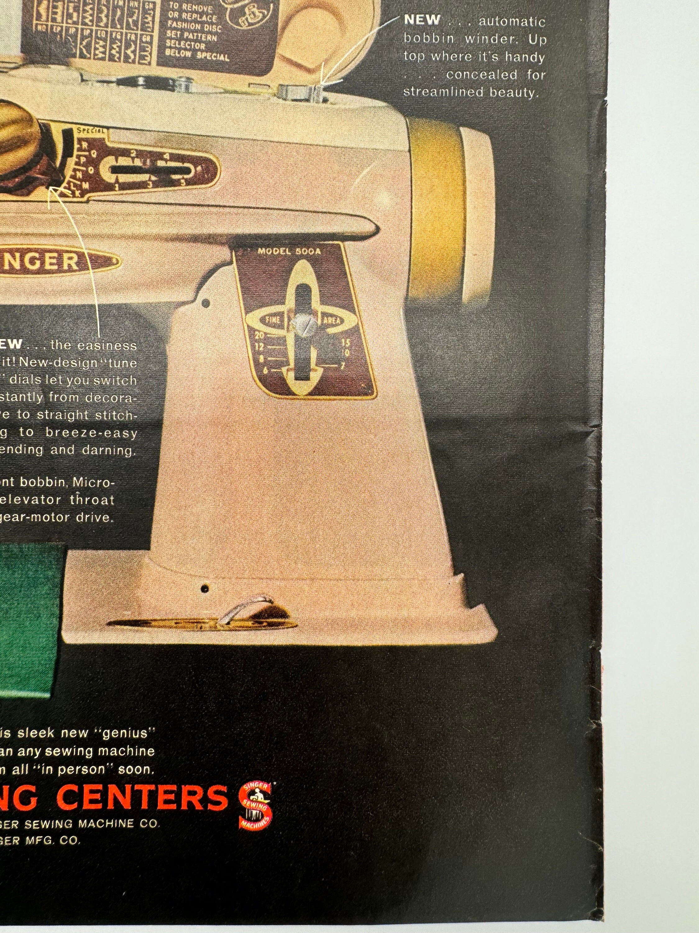 Singer Sewing Machine Advertisement Home Decor Original Advertisement ...