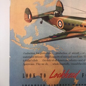 Lockheed Advertisement 1940’s Man Cave Decor Home Decor Original ...