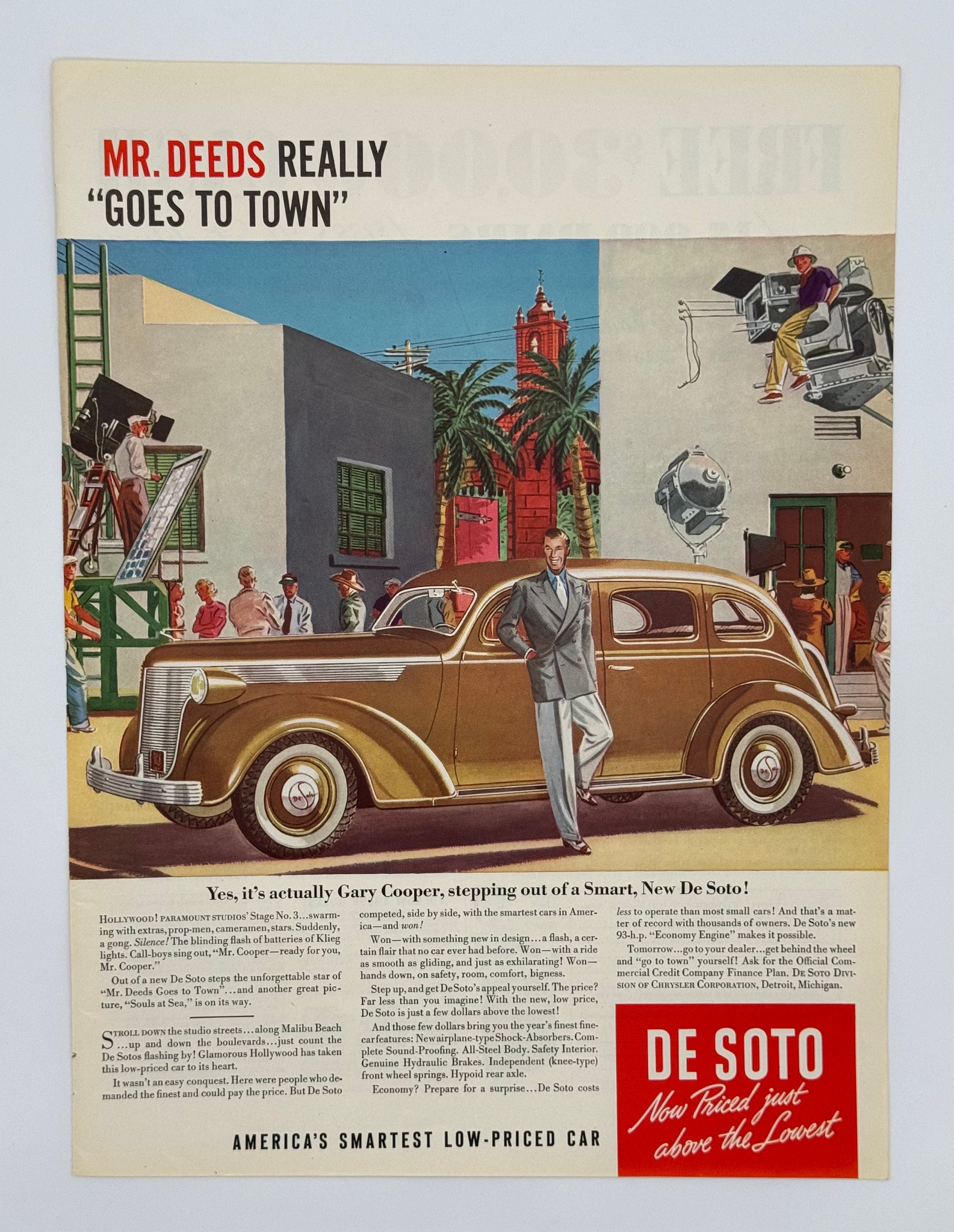 Desoto Car Advertisement 1930’s Home Decor Original Advertisement Wall ...