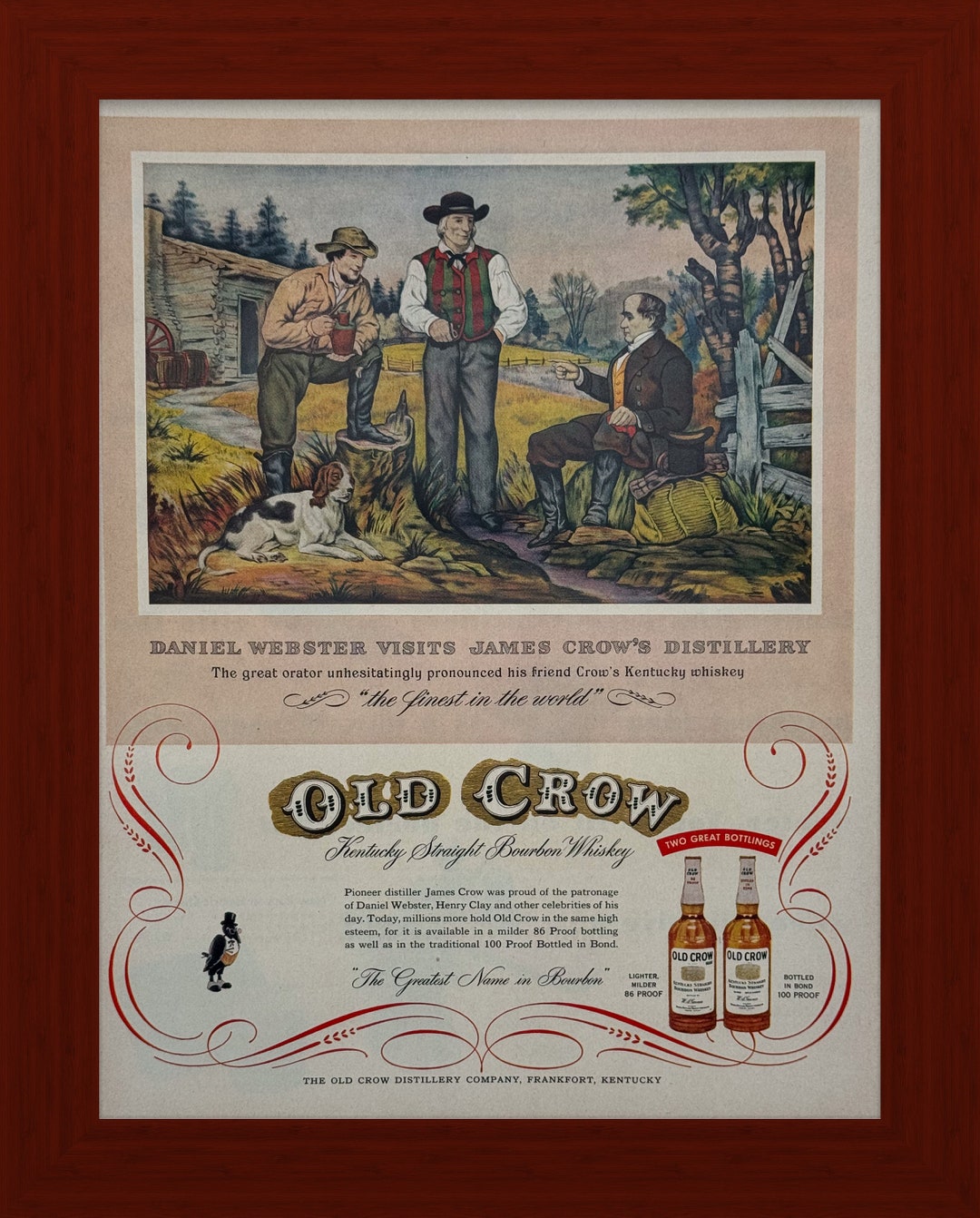 Old Crow Alcohol Advertisement Man Cave Decor Home Decor Original ...