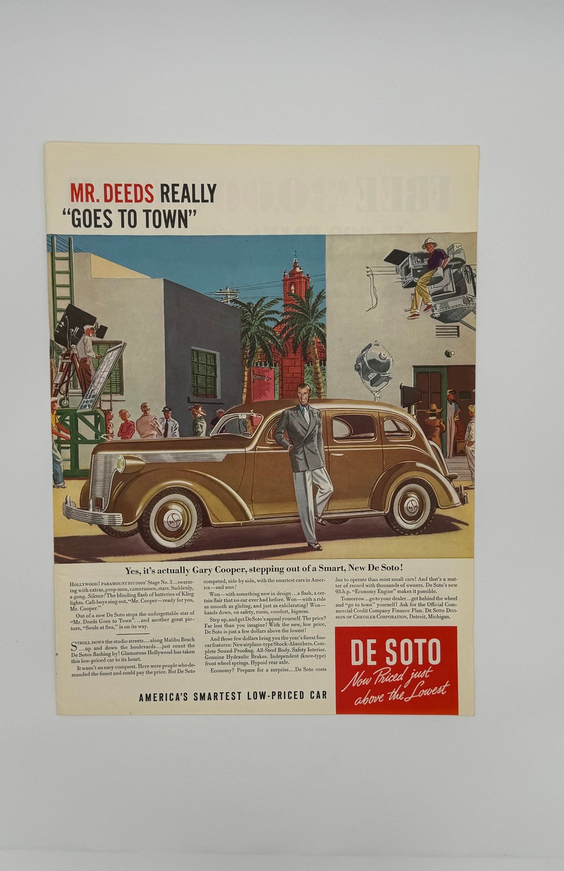 Desoto Car Advertisement 1930’s Home Decor Original Advertisement Wall ...