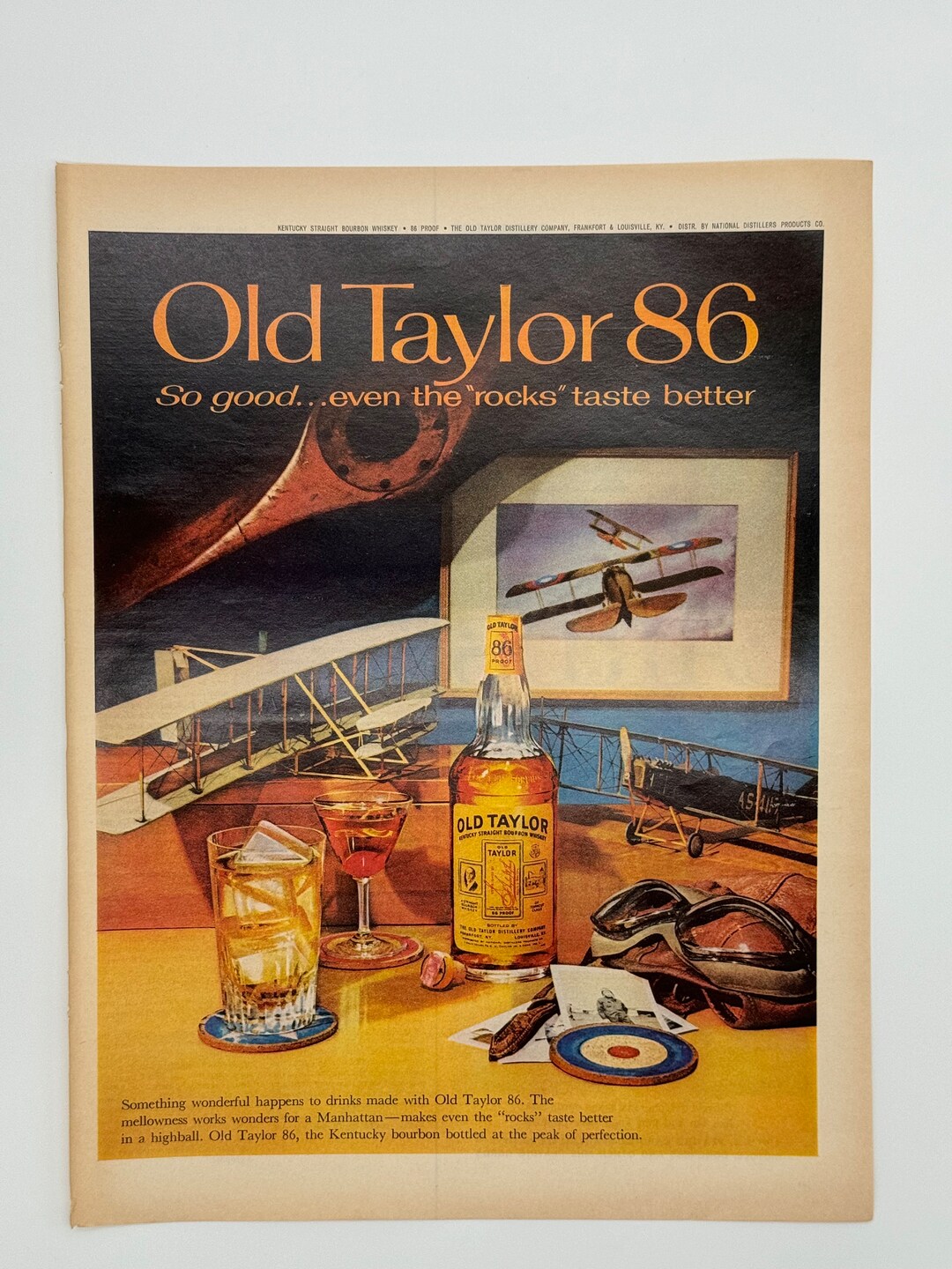 Old Taylor Bourbon Whiskey Advertisement 1960s Man Cave Decor Home ...