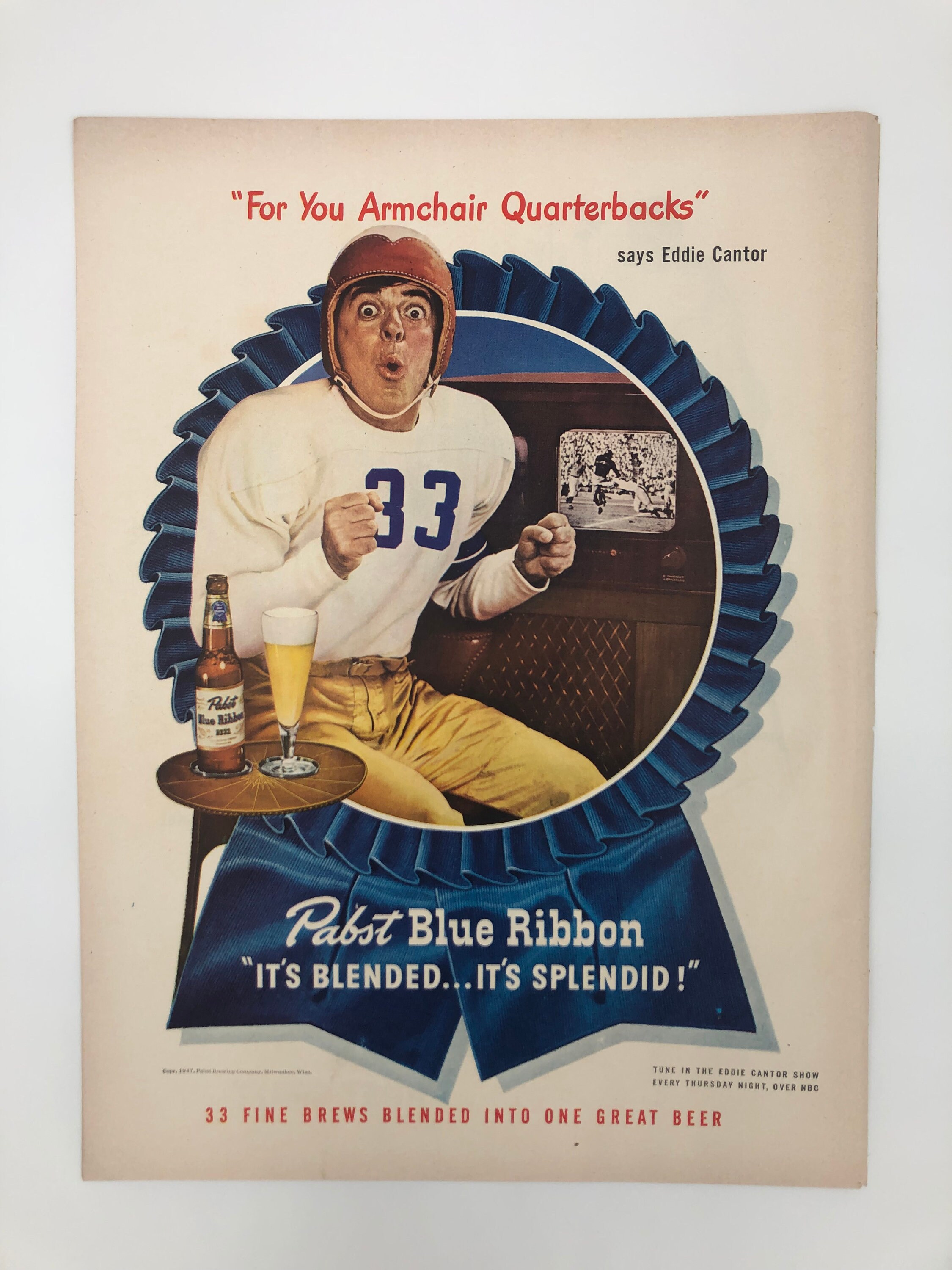 Pabst Beer Alcohol Advertisement Man Cave Decor Home Decor Original ...