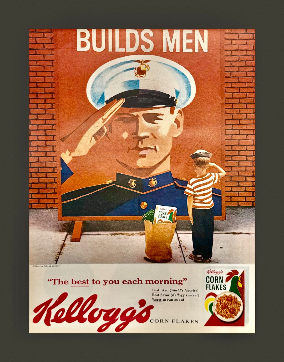 1961 Kellogg's Corn Flakes Ad: Mid-century Military Print - Etsy