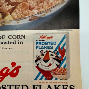 1962 Kellogg's Frosted Flakes Ad: Tony the Tiger, Mid-century Kitchen ...