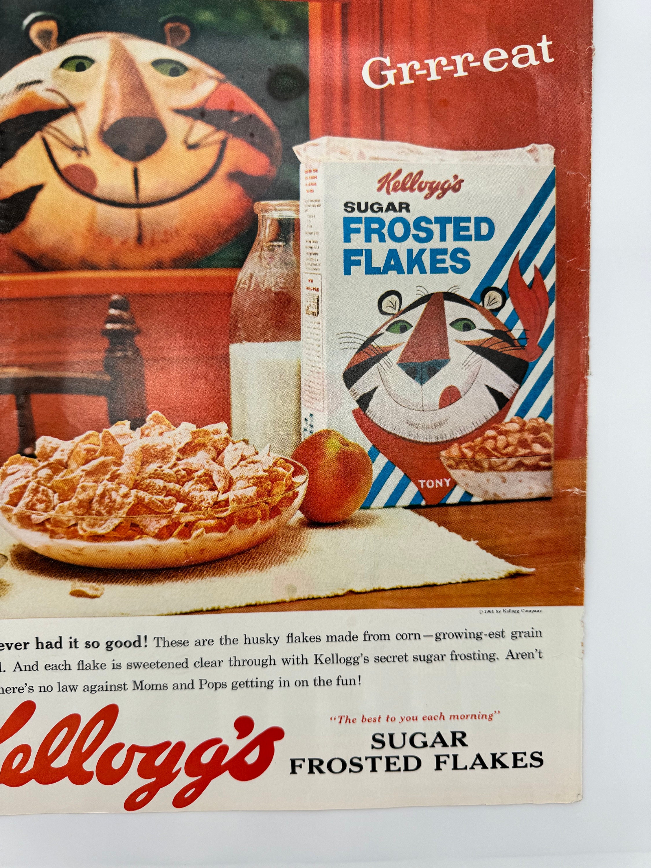 Kelloggs Frosted Flakes Cereal 1960s Kitchen Decor Home Decor Original ...