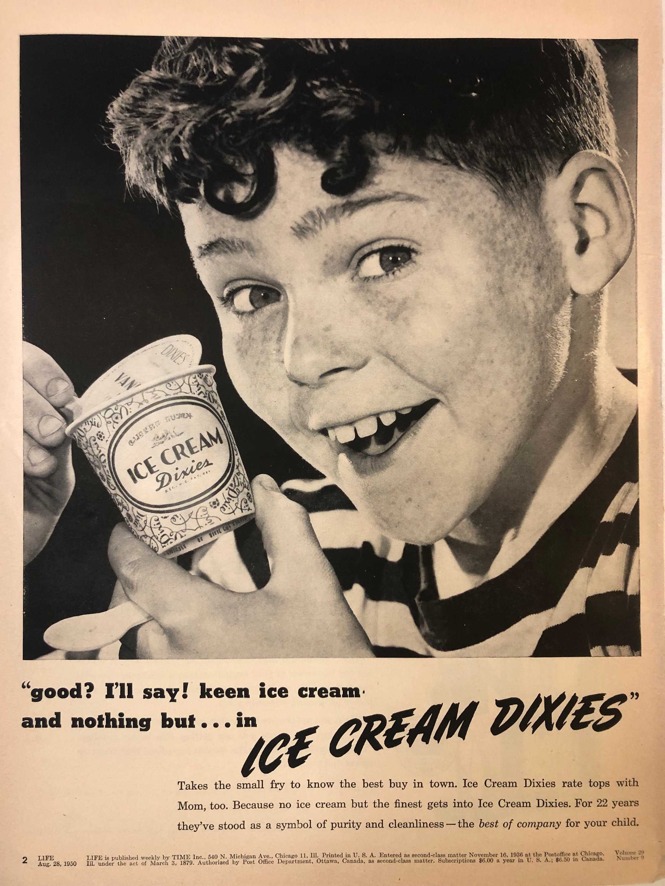 Dixie Ice Cream Cups Advertisement 1950’s Kitchen Decor Home Decor ...