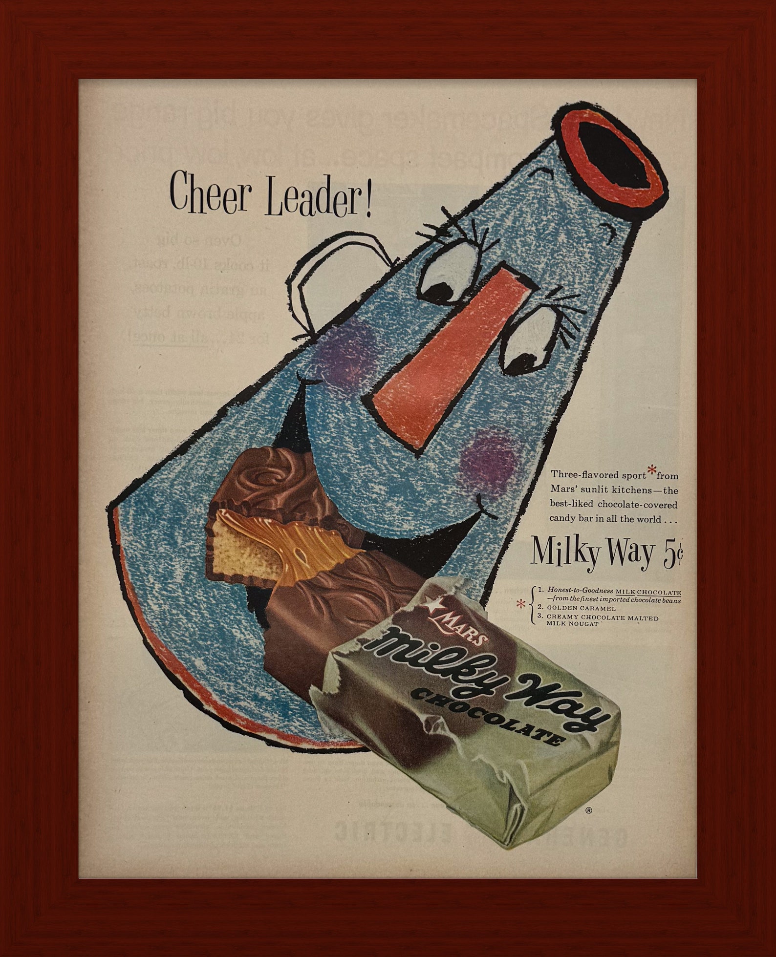 Vintage 1954 Mars Milky Way Candy Ad: Mid Century Kitchen Decor - Etsy