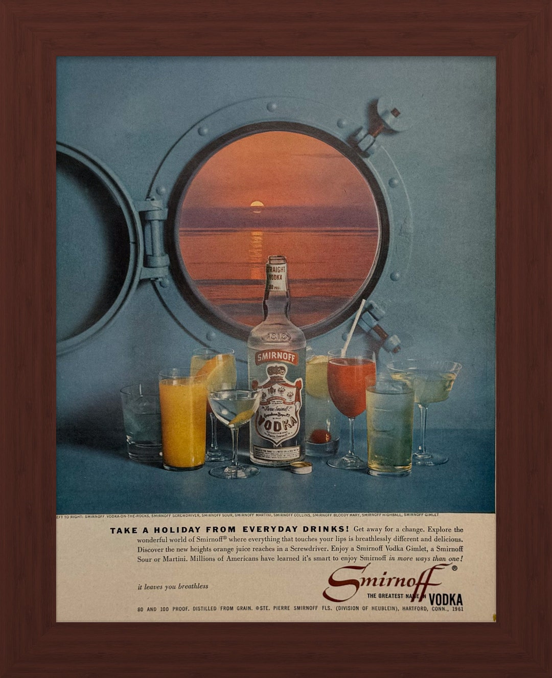 Smirnoff Vodka Alcohol Advertisement Man Cave Decor Home Decor Original ...