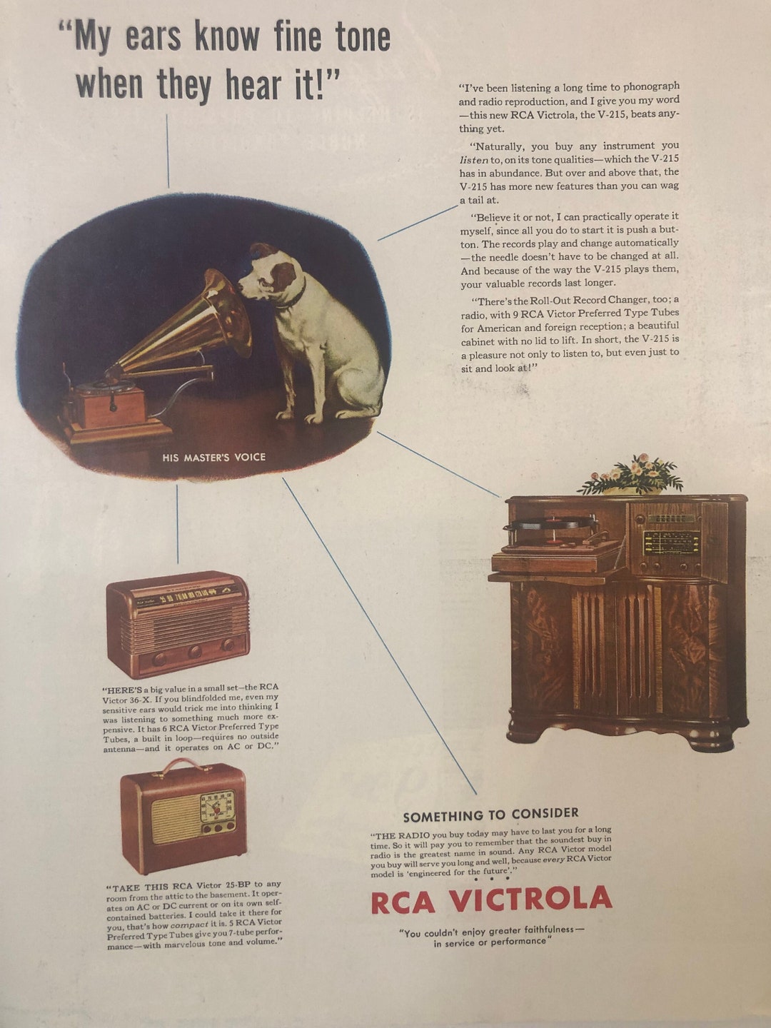 1942 RCA Radio Ad: Mid Century Living Room Decor - Etsy