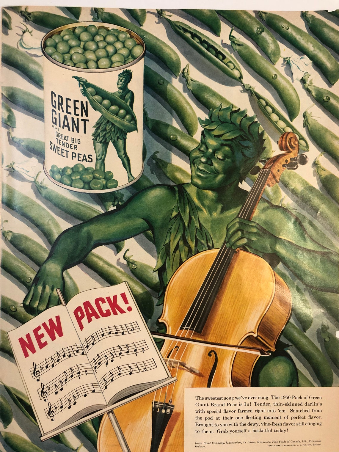 Green Giant New Pack Advertisement 1950s Kitchen Decor Home - Etsy