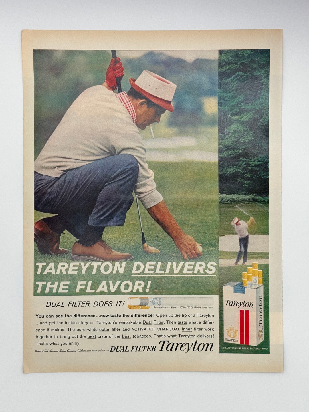 Tareyton Cigarettes Advertisement Man Cave Decor Home Decor Original ...