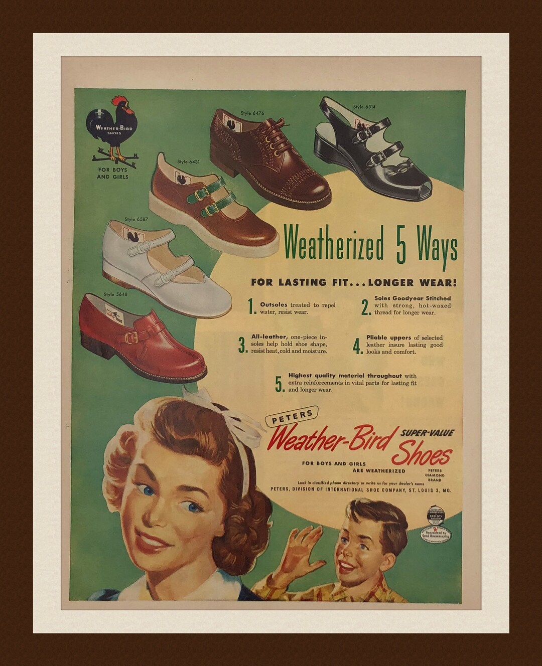 Weatherbird Shoes Vintage Ad - 1950s Time Life Magazine - Etsy