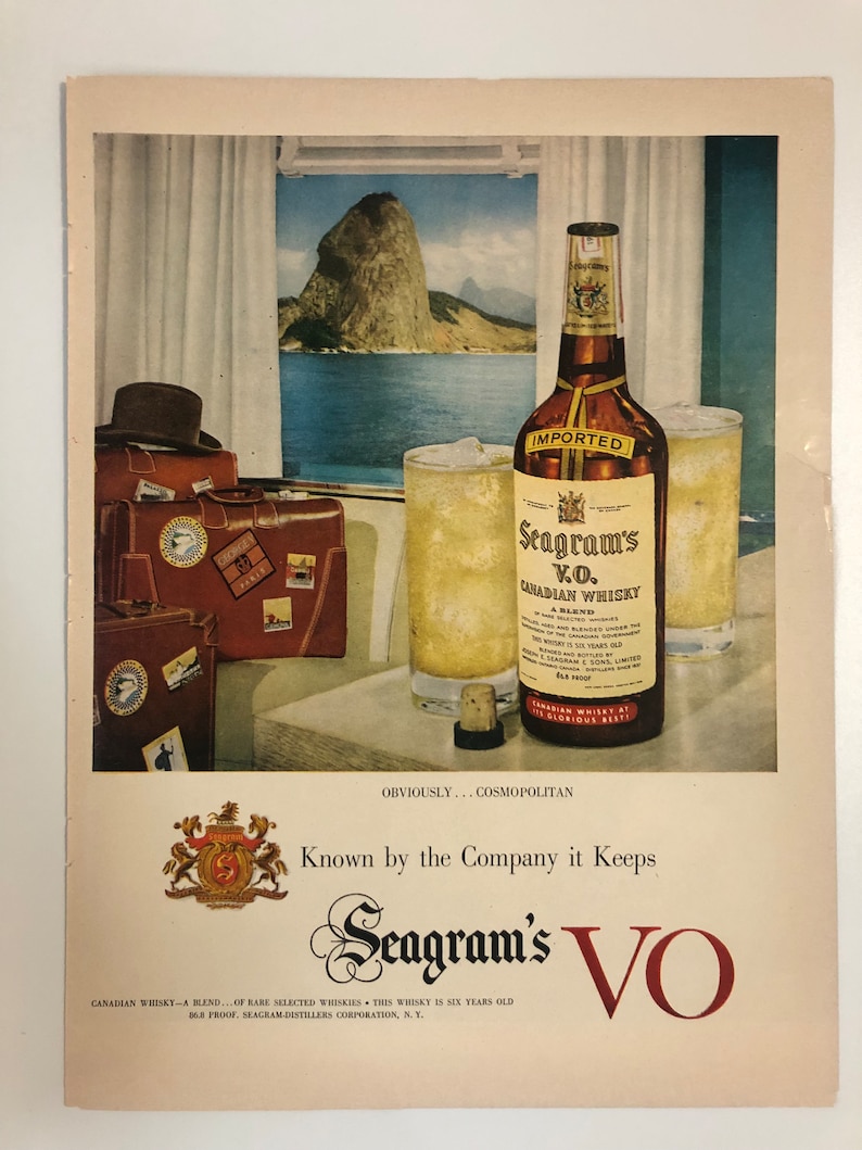 Seagrams Alcohol Advertisement Man Cave Decor Home Decor Original ...