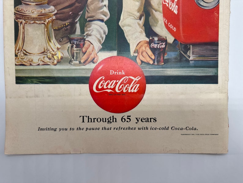 1950s Coca Cola Advertisement: Original Vintage Soda Print - Etsy
