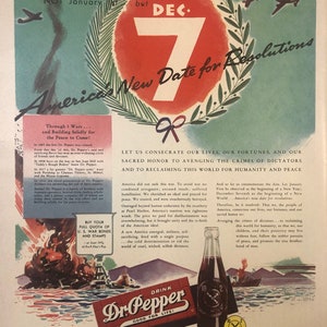 Dr. Pepper Vintage Advertisement 1940s Kitchen Decor Home Decor ...
