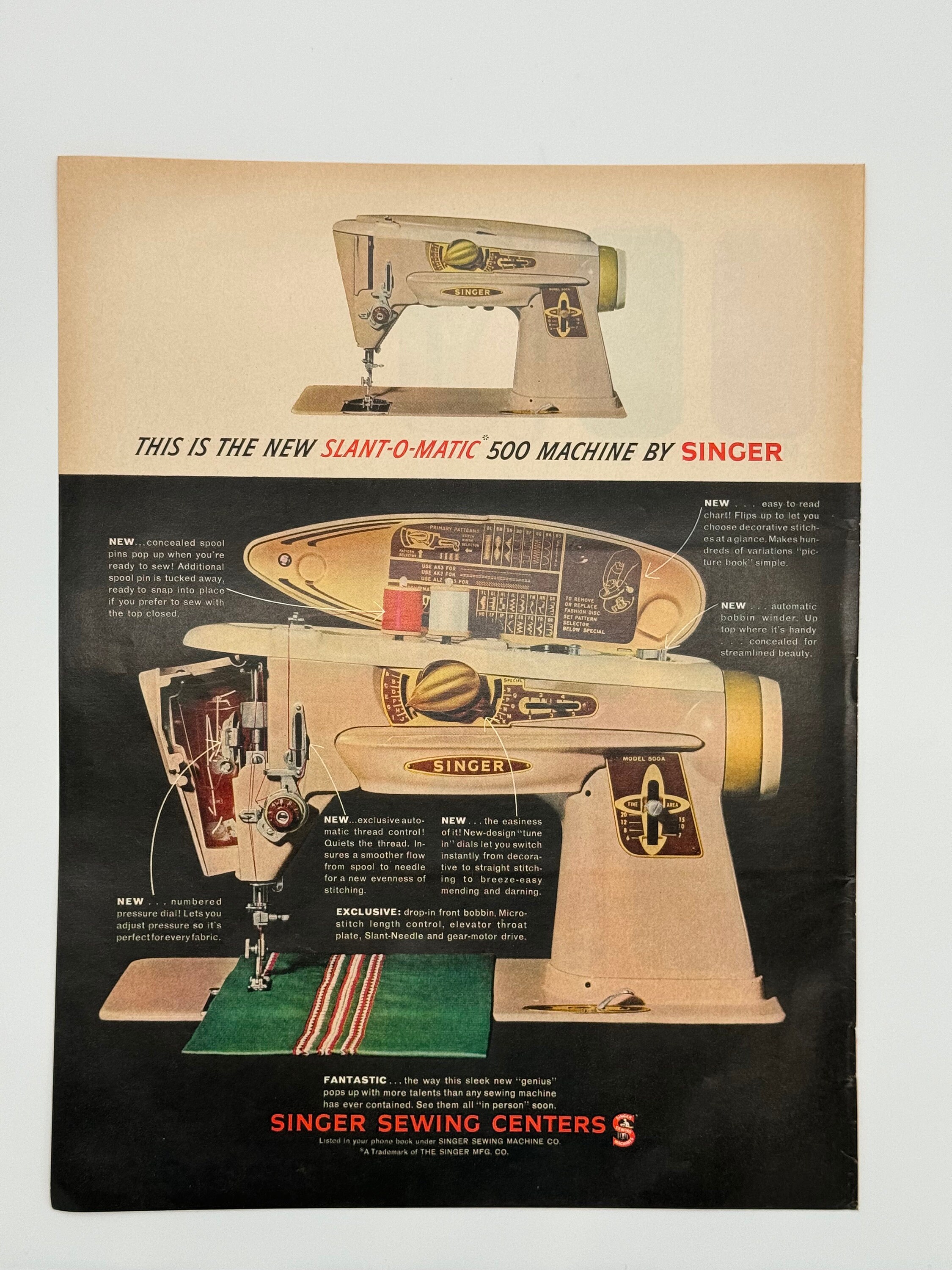 Singer Sewing Machine Advertisement Home Decor Original Advertisement ...