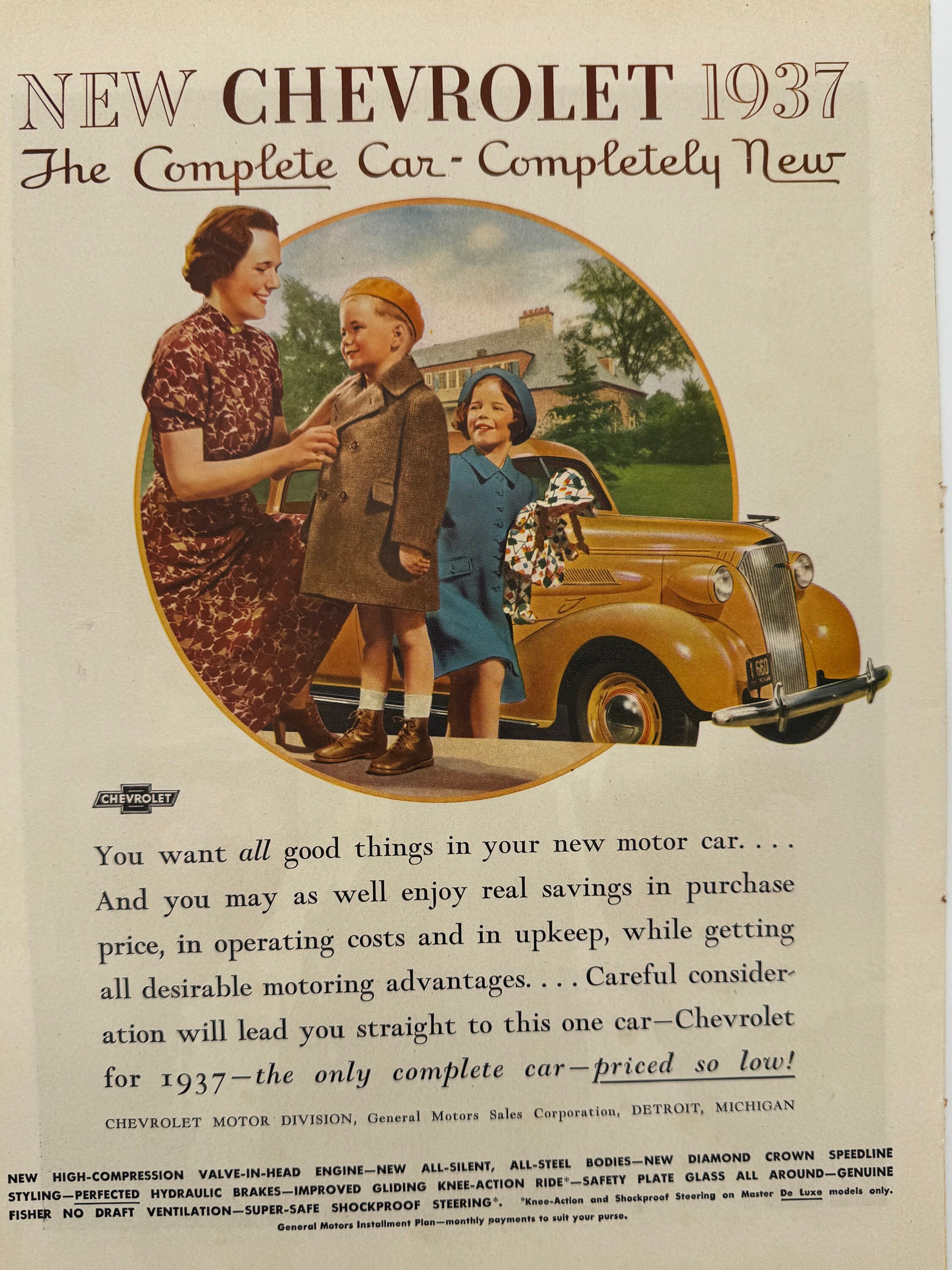 Chevrolet Chevy Car Advertisement 1930’s Home Decor Original ...